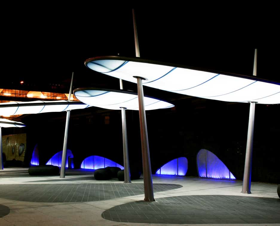 Tensile Fabric Structure With Lighting